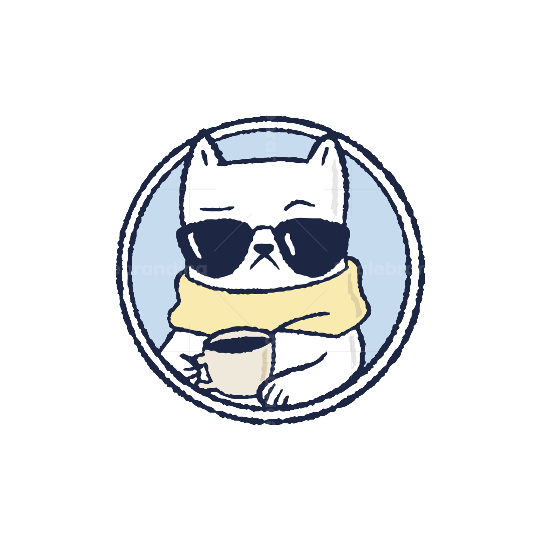 Morning Grumpy Coffee Cat Logo | Scalebranding