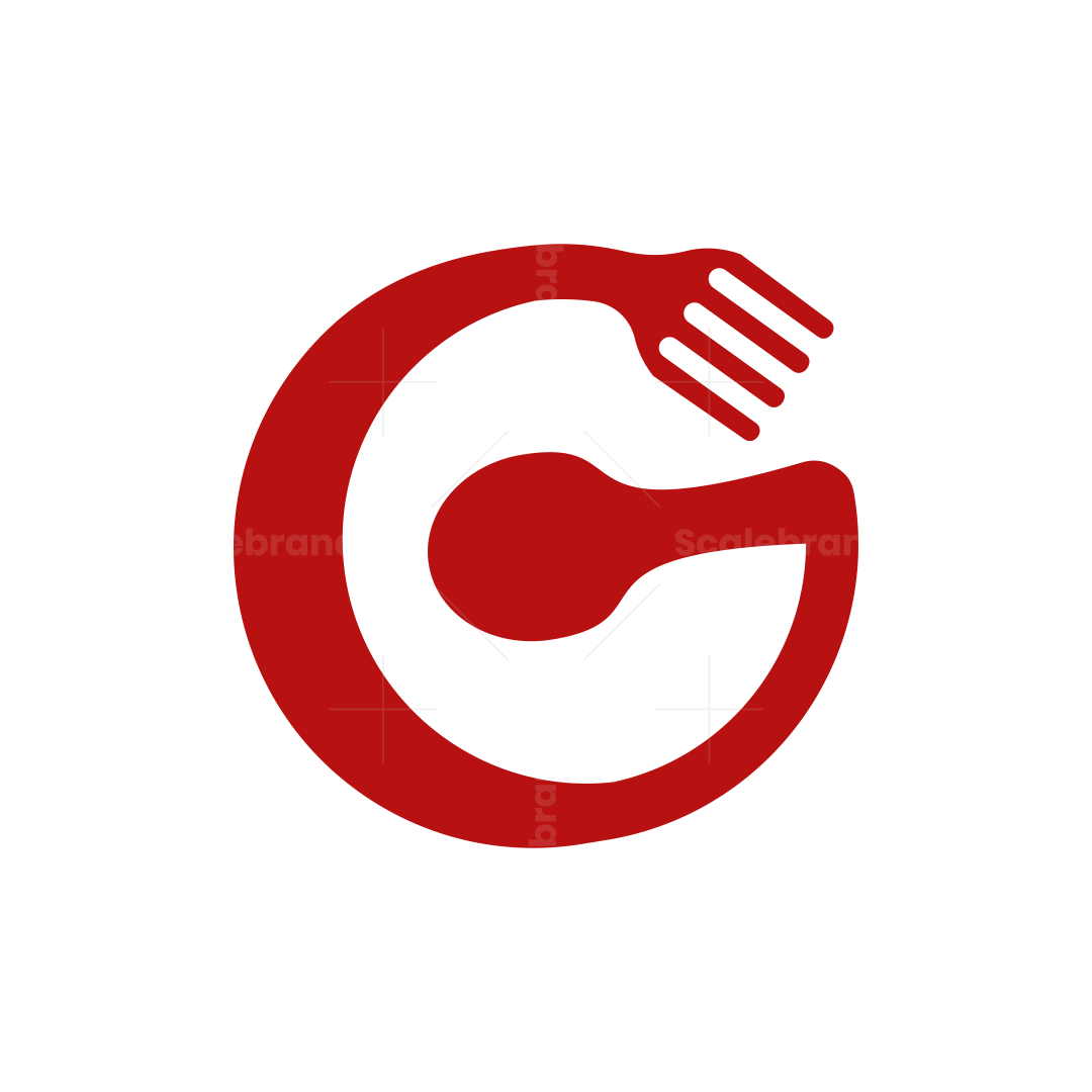 Modern Letter G Spoon Fork logo | Scalebranding