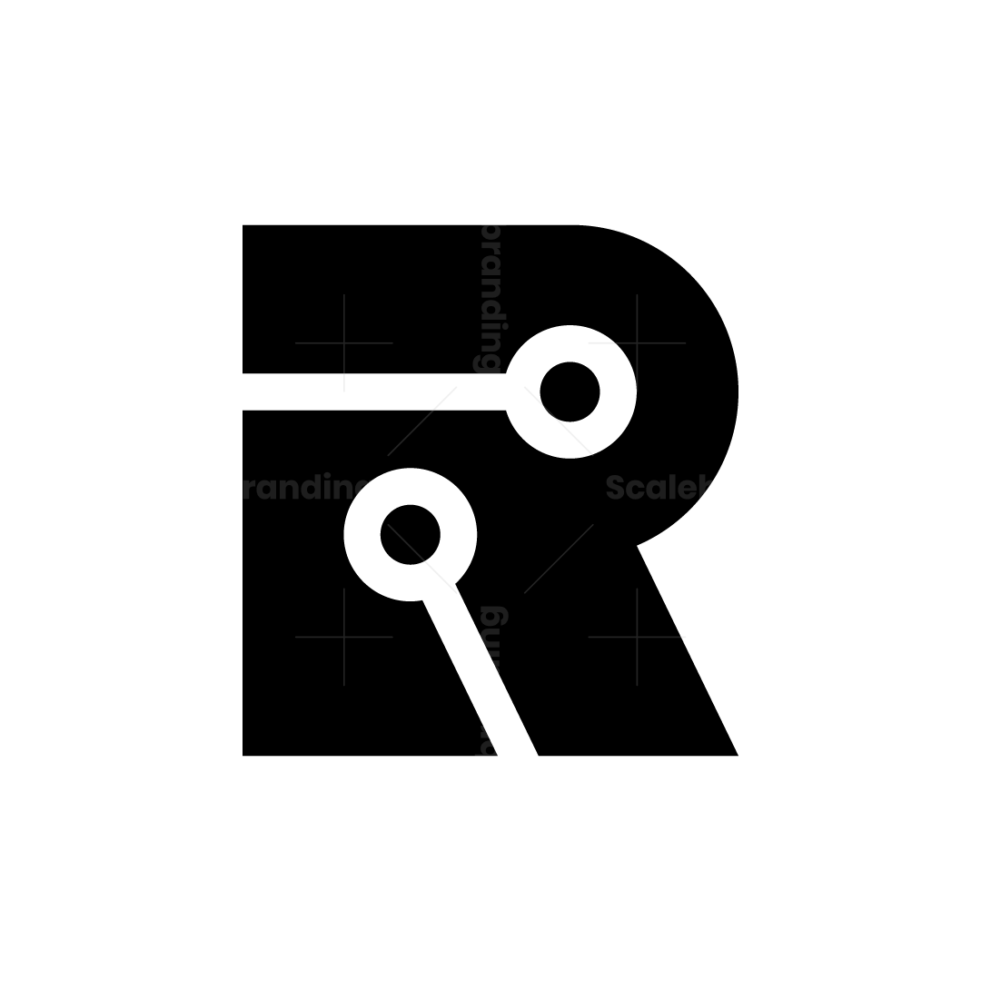 Modern Letter R Technology Logo | Scalebranding