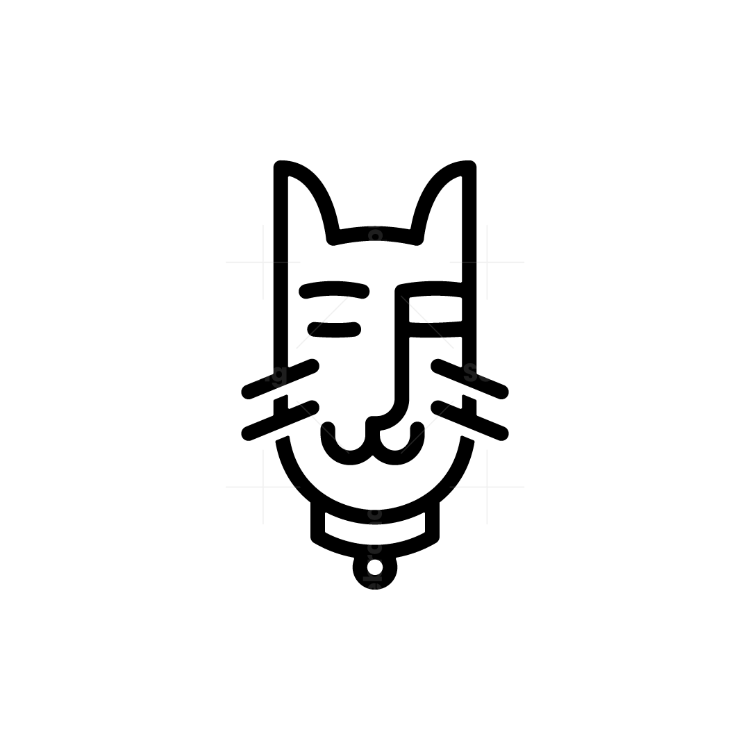 Long Face Handsome Cat Logo | Scalebranding