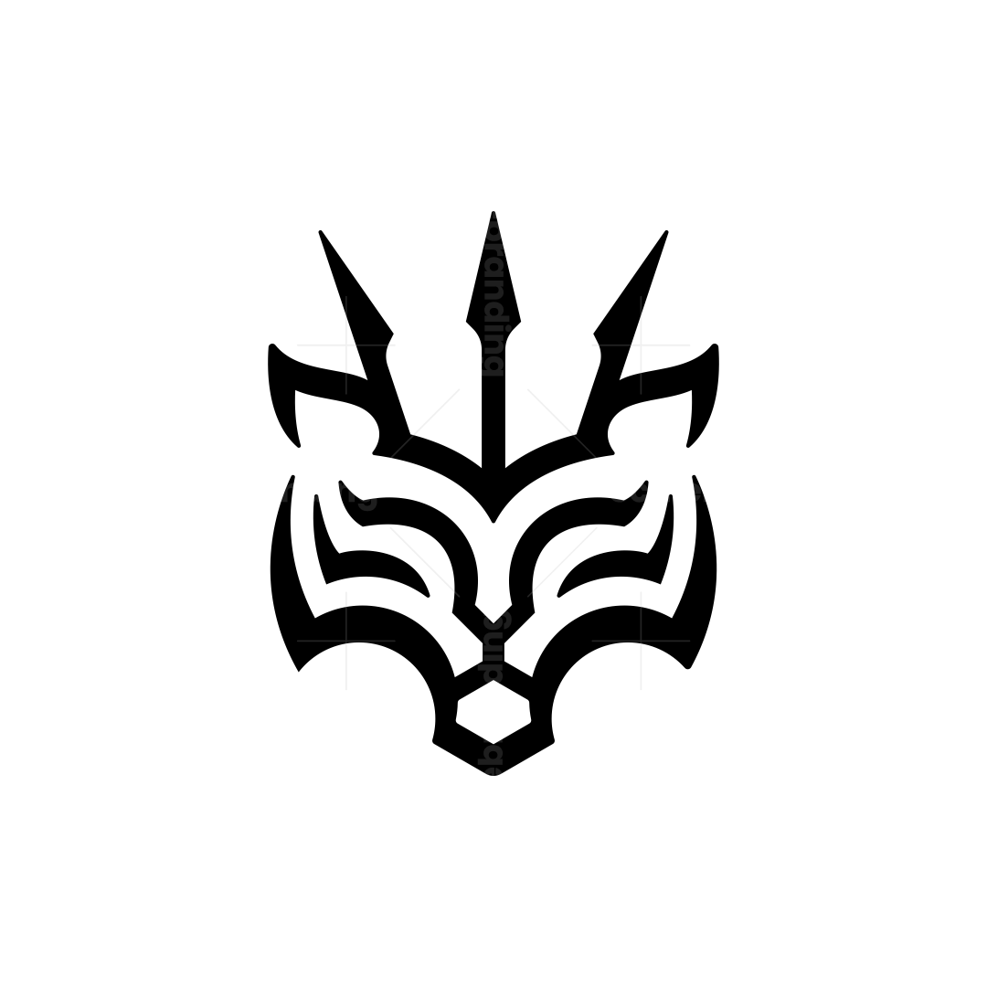 Elegant Trident Tiger Head Logo | Scalebranding