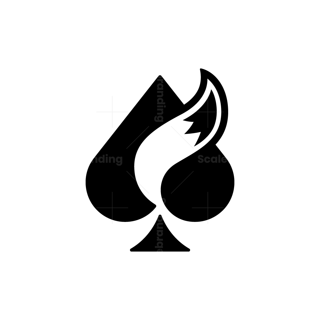 Minimalist Ace Spade With Fox Tail Logo | Scalebranding