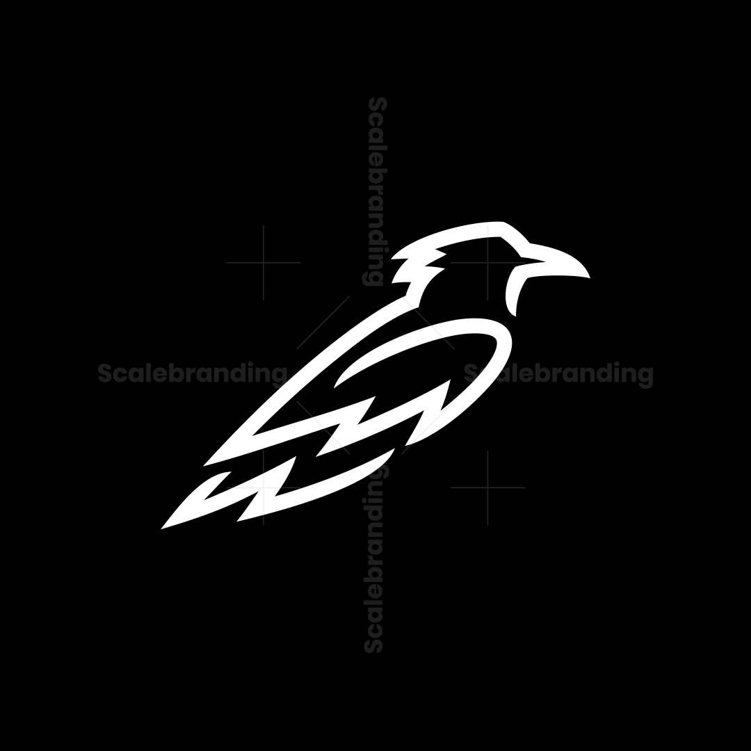 Iconic Elegant Raven Bird Logo | Scalebranding