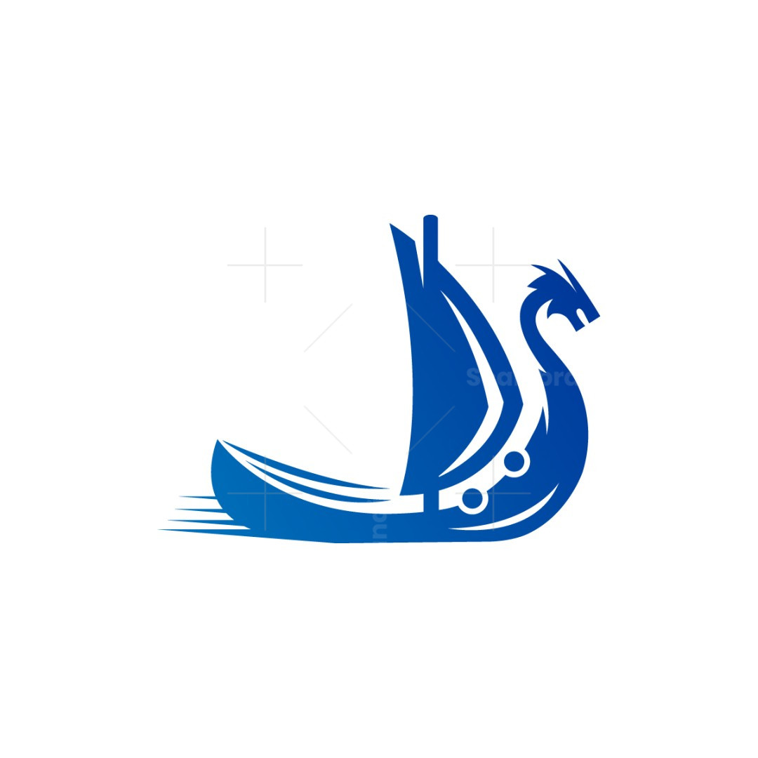 Blue Viking Ship Logo | Scalebranding