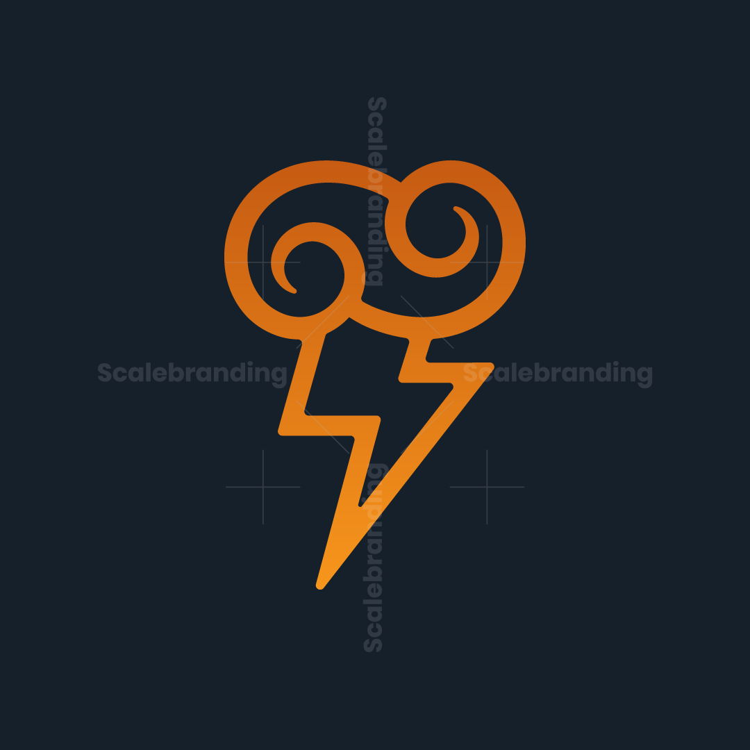 Stylish Thunder Cloud Logo Design | Scalebranding