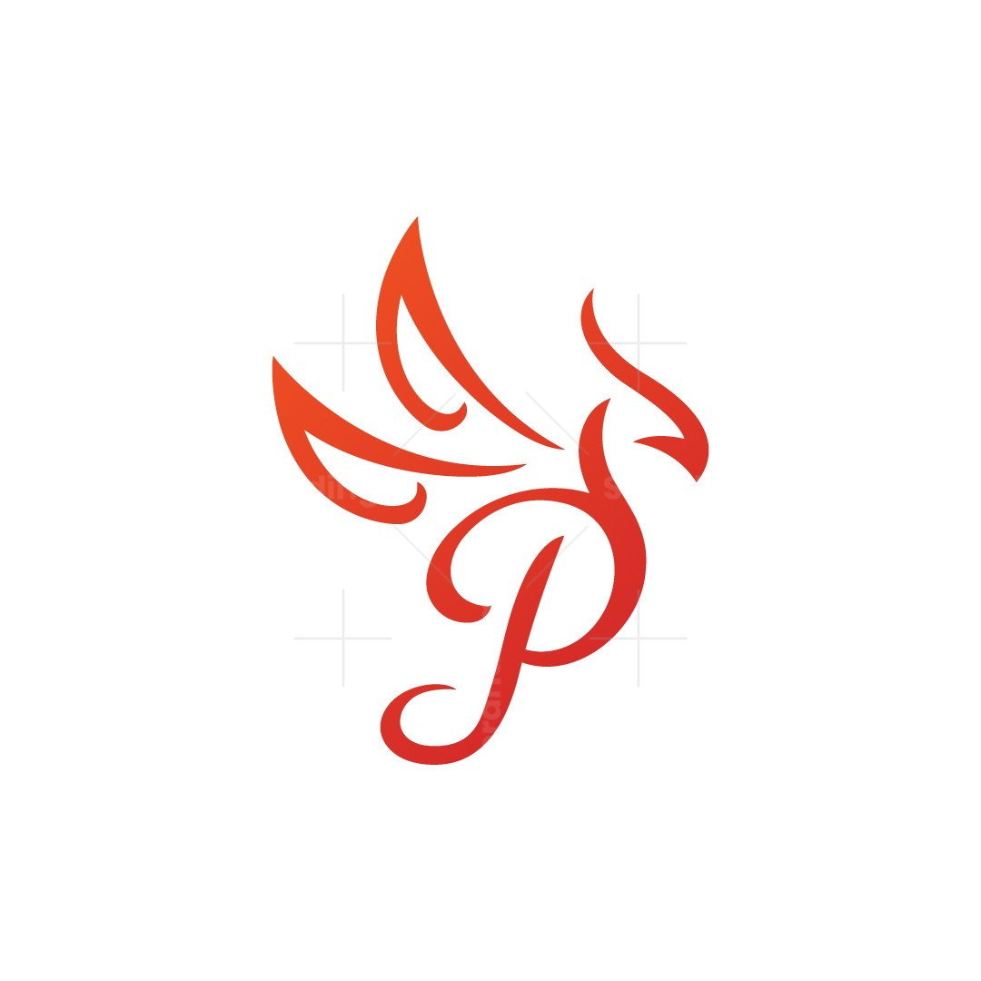 P for Phoenix Logo Red Flying Phoenix Logo | Scalebranding