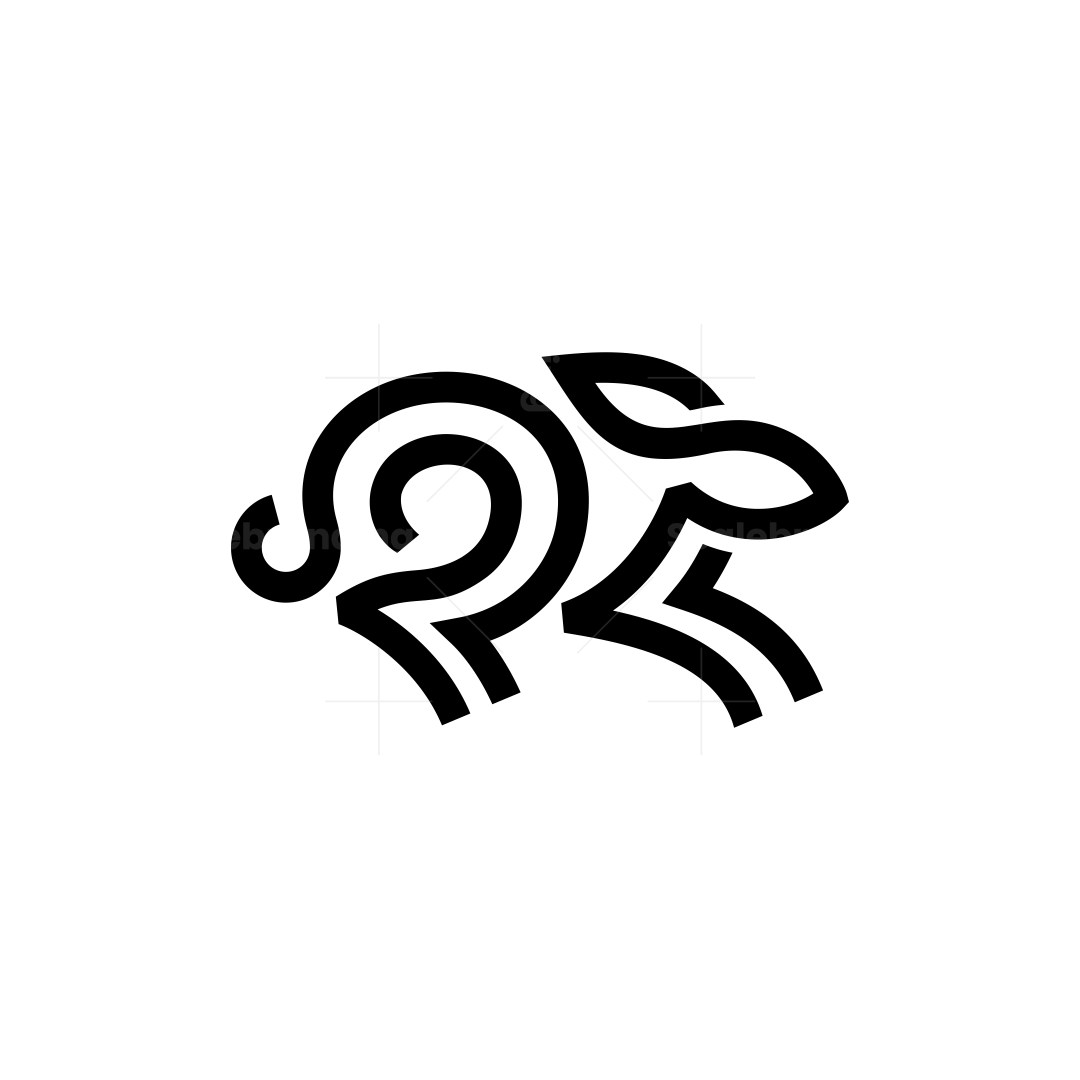 Iconic Abstract Running Rabbit Logo | Scalebranding