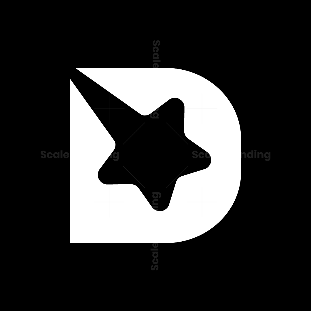 Dstar Logo Abstracte Eerste Letter D Star Logo. Goud Een Letter Met