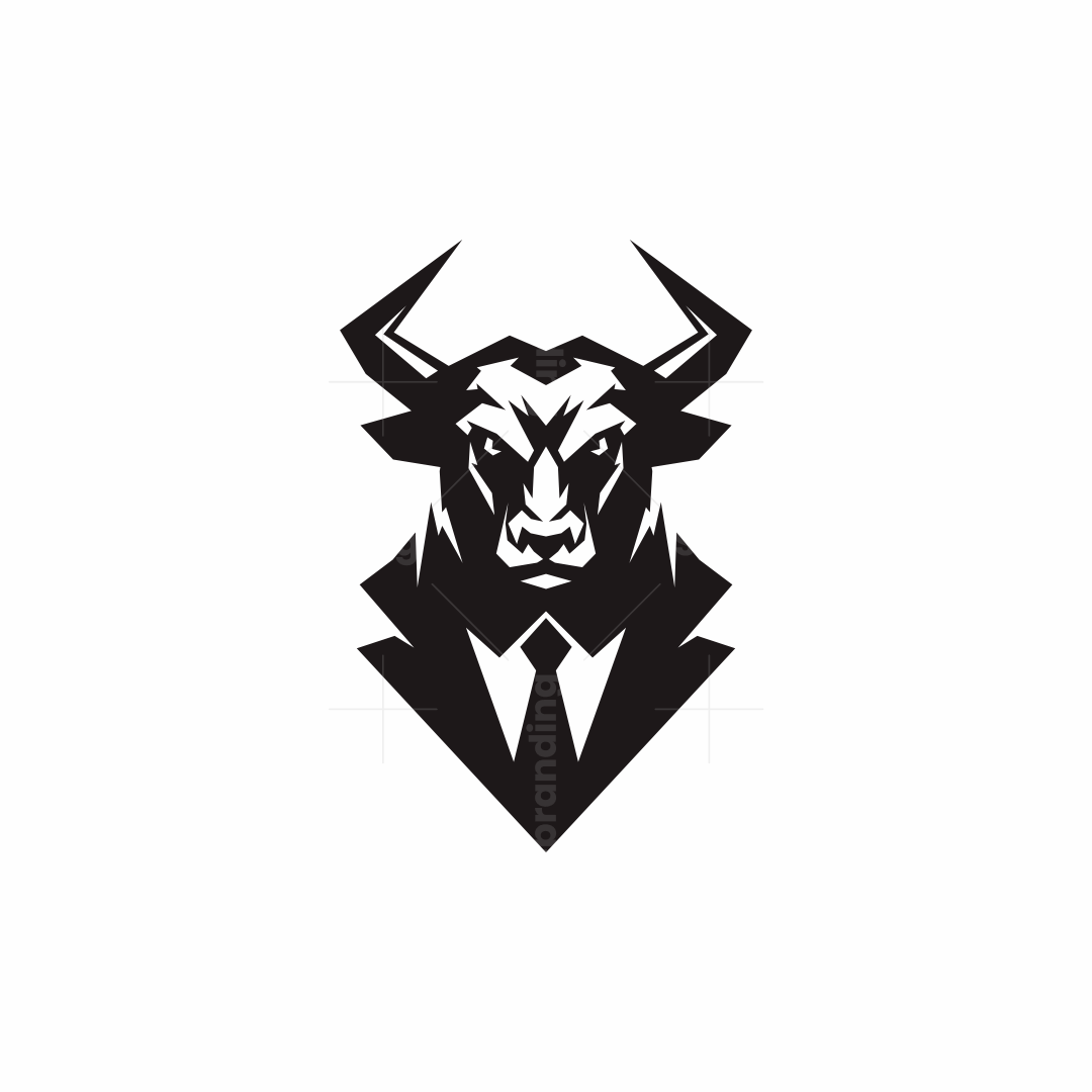 Unique Geometric Gentleman Bull Logo | Scalebranding