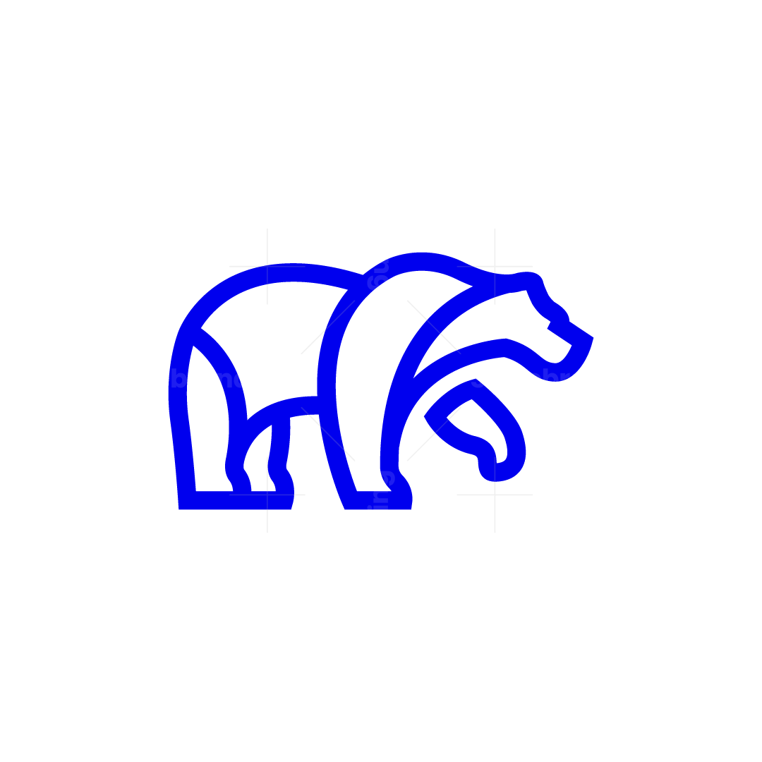 Nelvana Polar Bear Logo Polar Bear Linear Icon Concept. Polar Bear