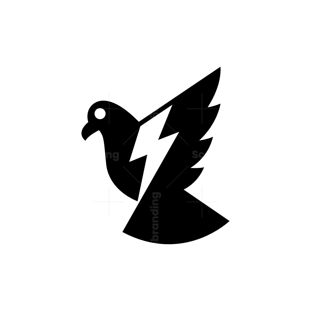 Dove or pigeon lightning logo | Scalebranding