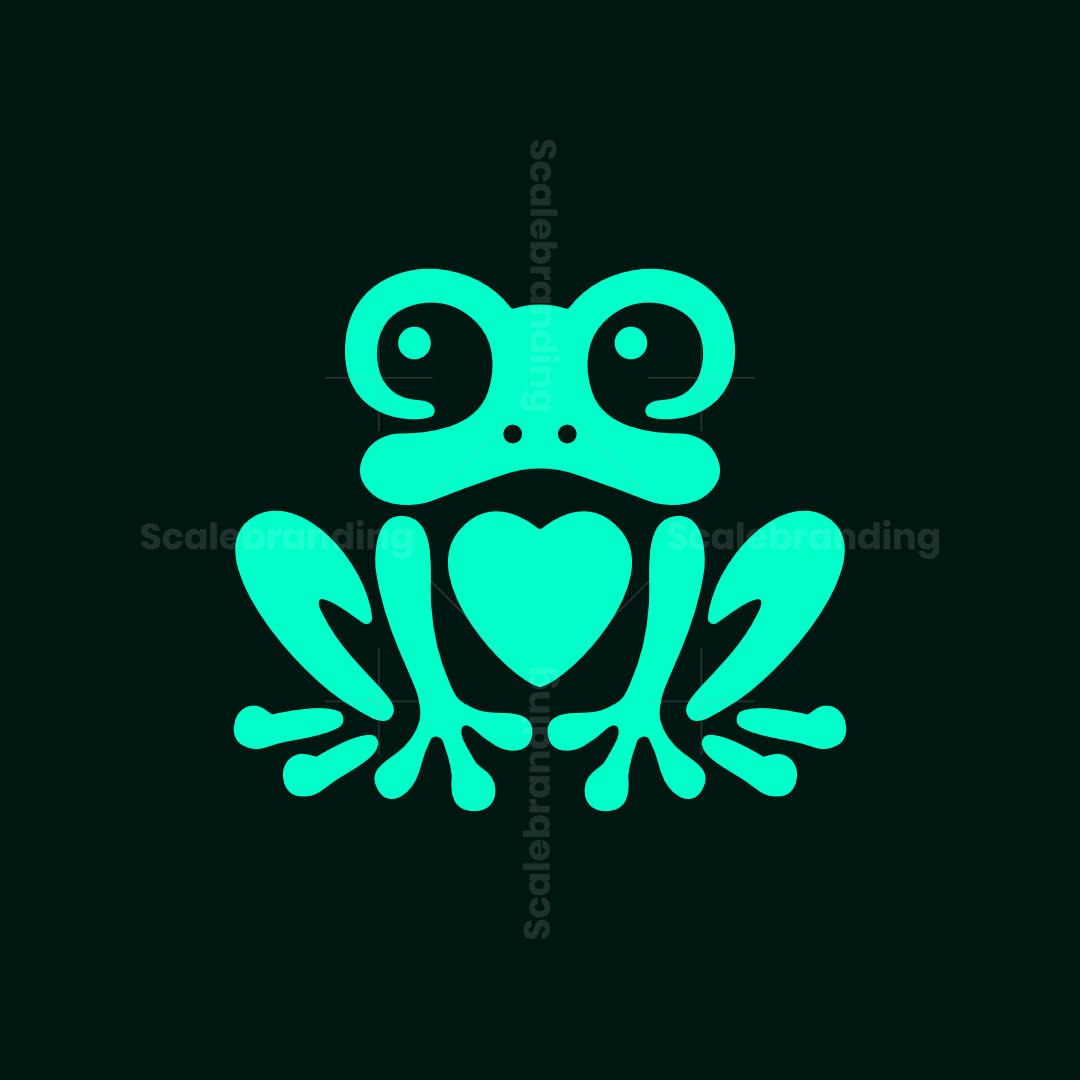 Modern frog love symbol logo | Scalebranding