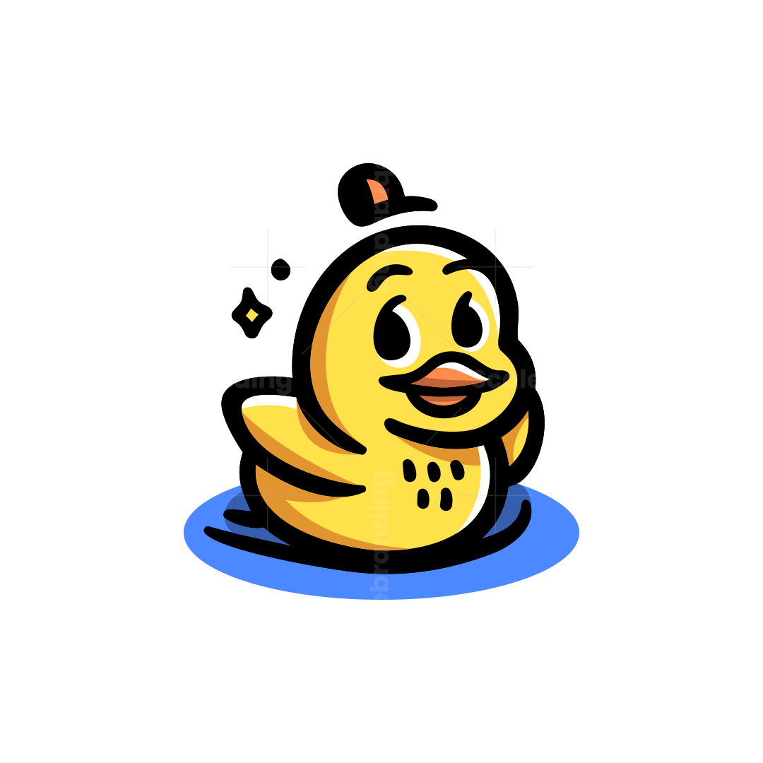 Baby Duck Label Eend Speelgoed Kawaï Pictogram Logo Voor Baby En