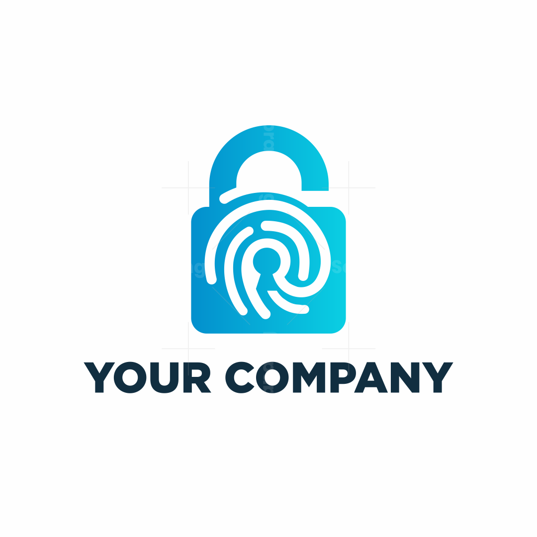 Fingerprint Smart Lock Simple Logo | Scalebranding