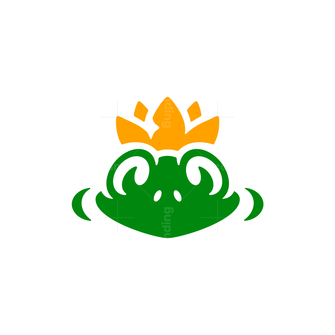 Green Frog Prince Water Character logo | Scalebranding