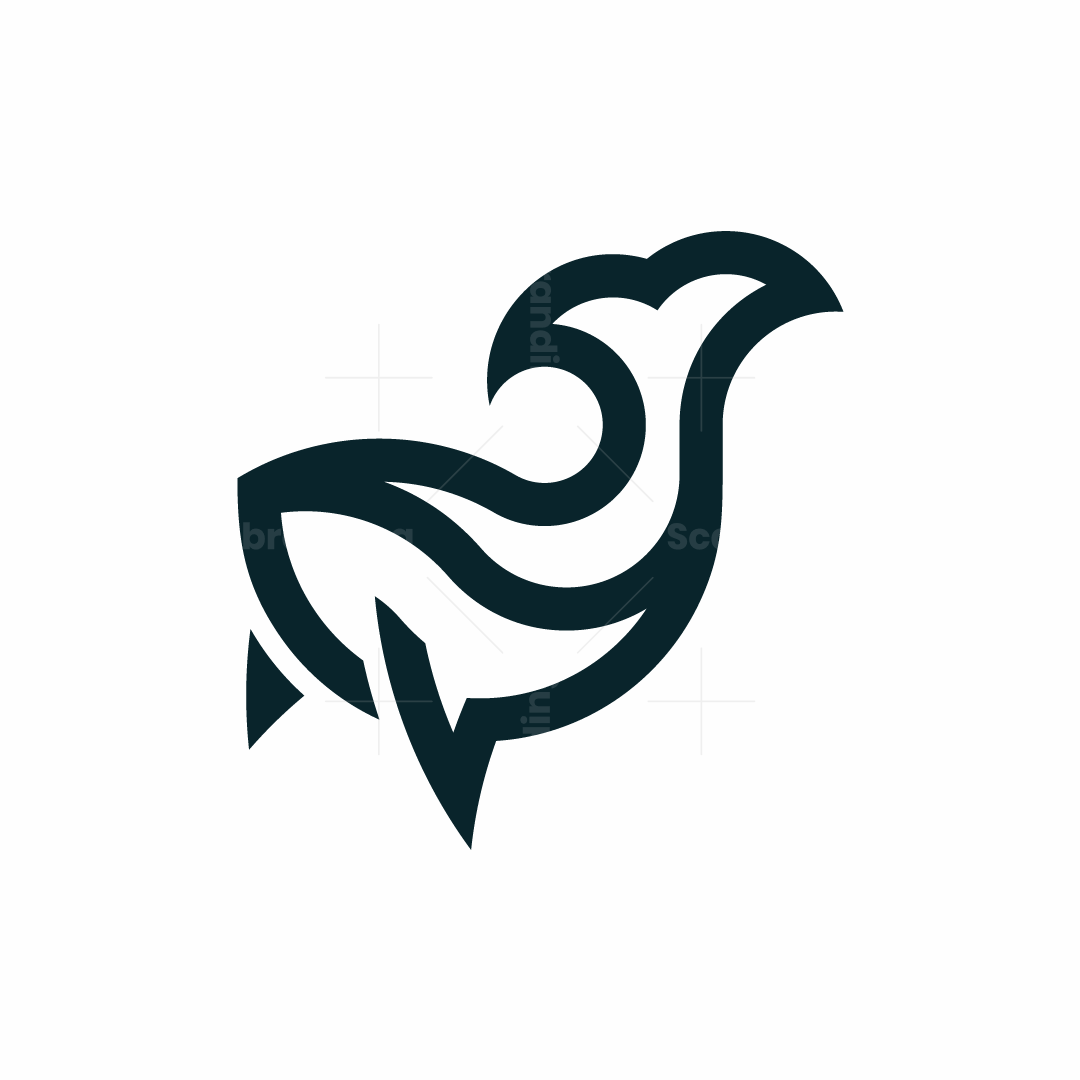 Modern Whale Line Mark Logo | Scalebranding