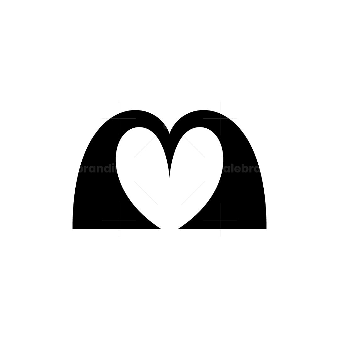 Letter M Shaped Heart to represent Love Logo | Scalebranding
