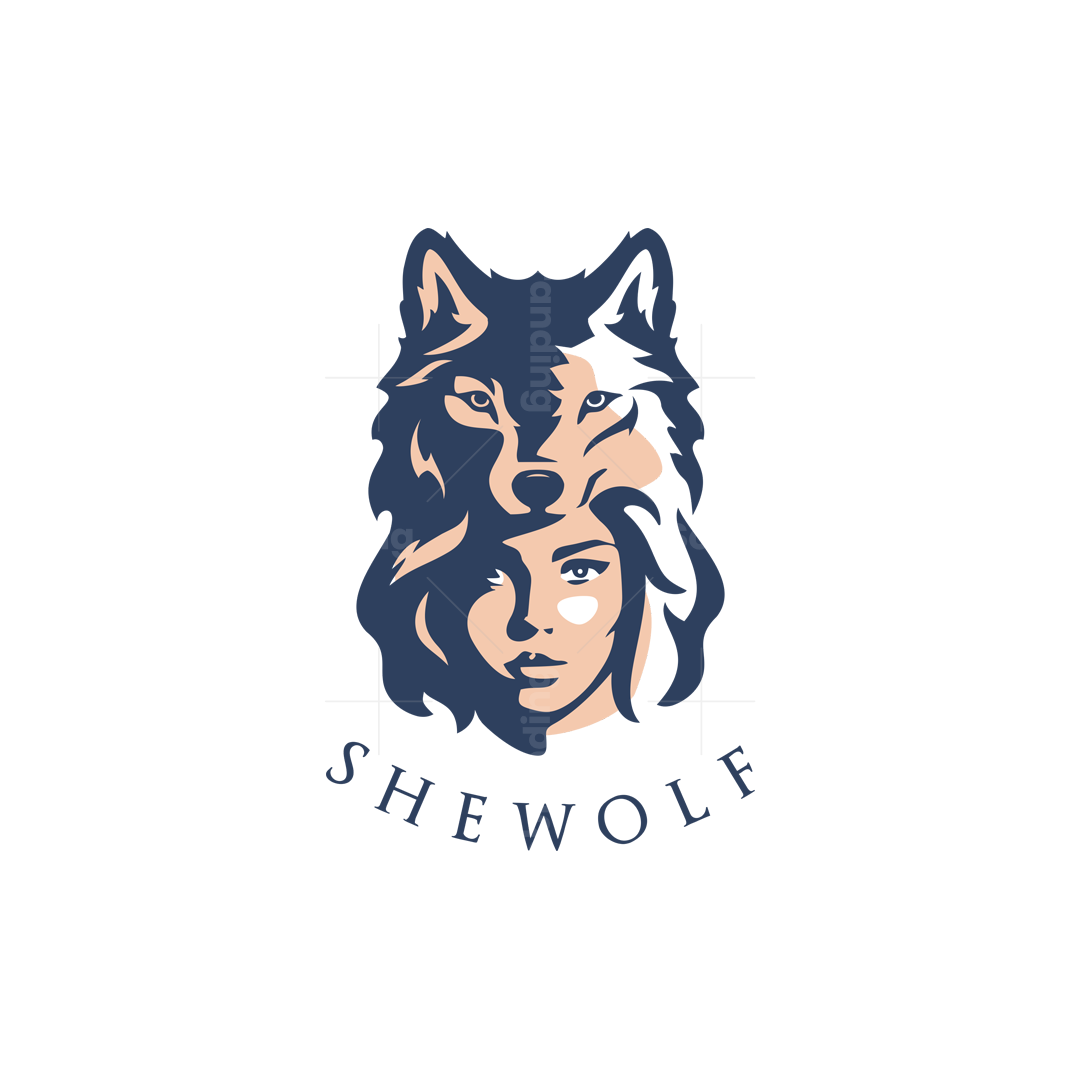 Beautiful Lady and Wild Wolf Logo | Scalebranding
