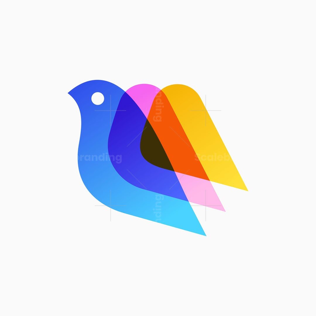 Gradient Bird Overlapping Color Logo | Scalebranding