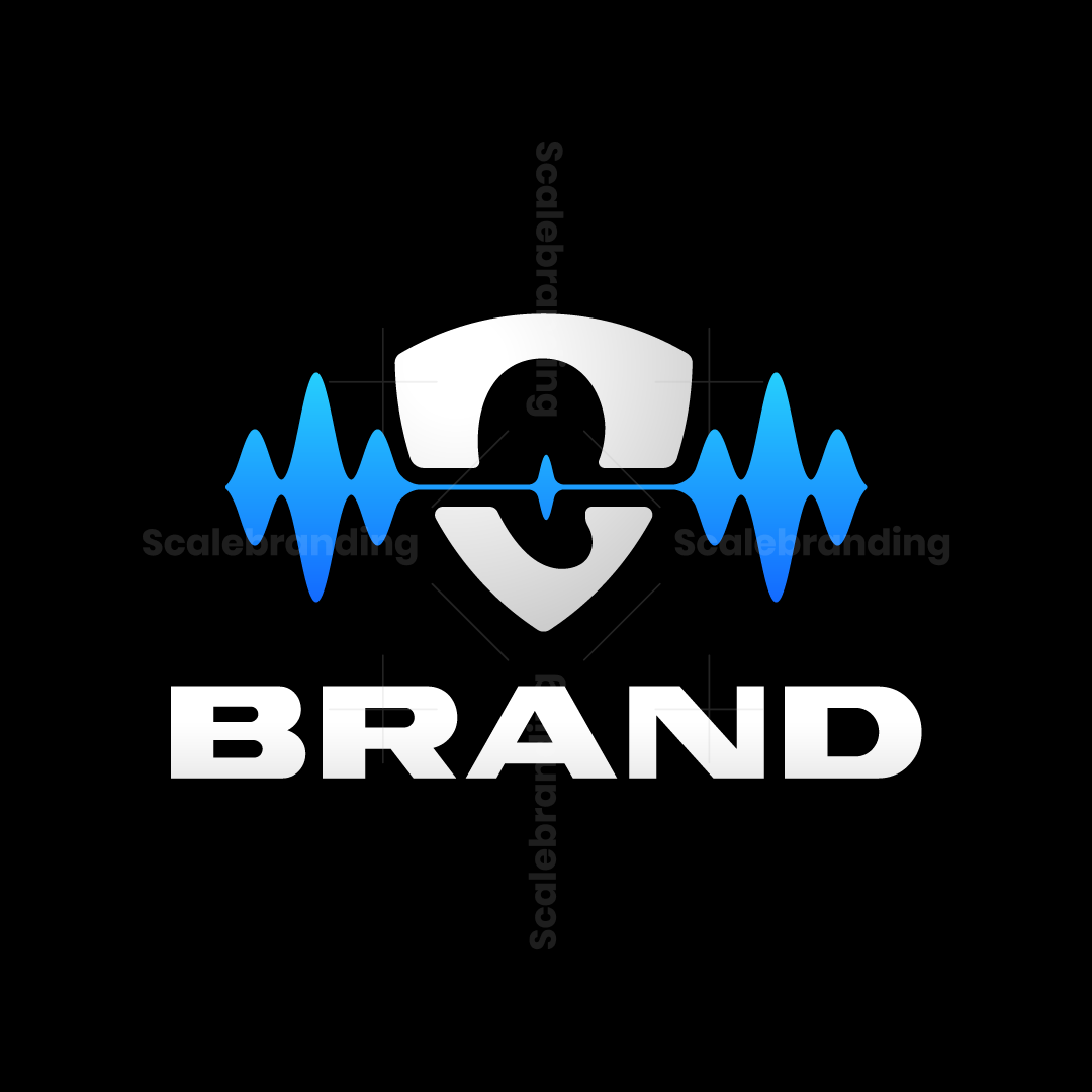 Sound Wave Protection Shield Logo | Scalebranding