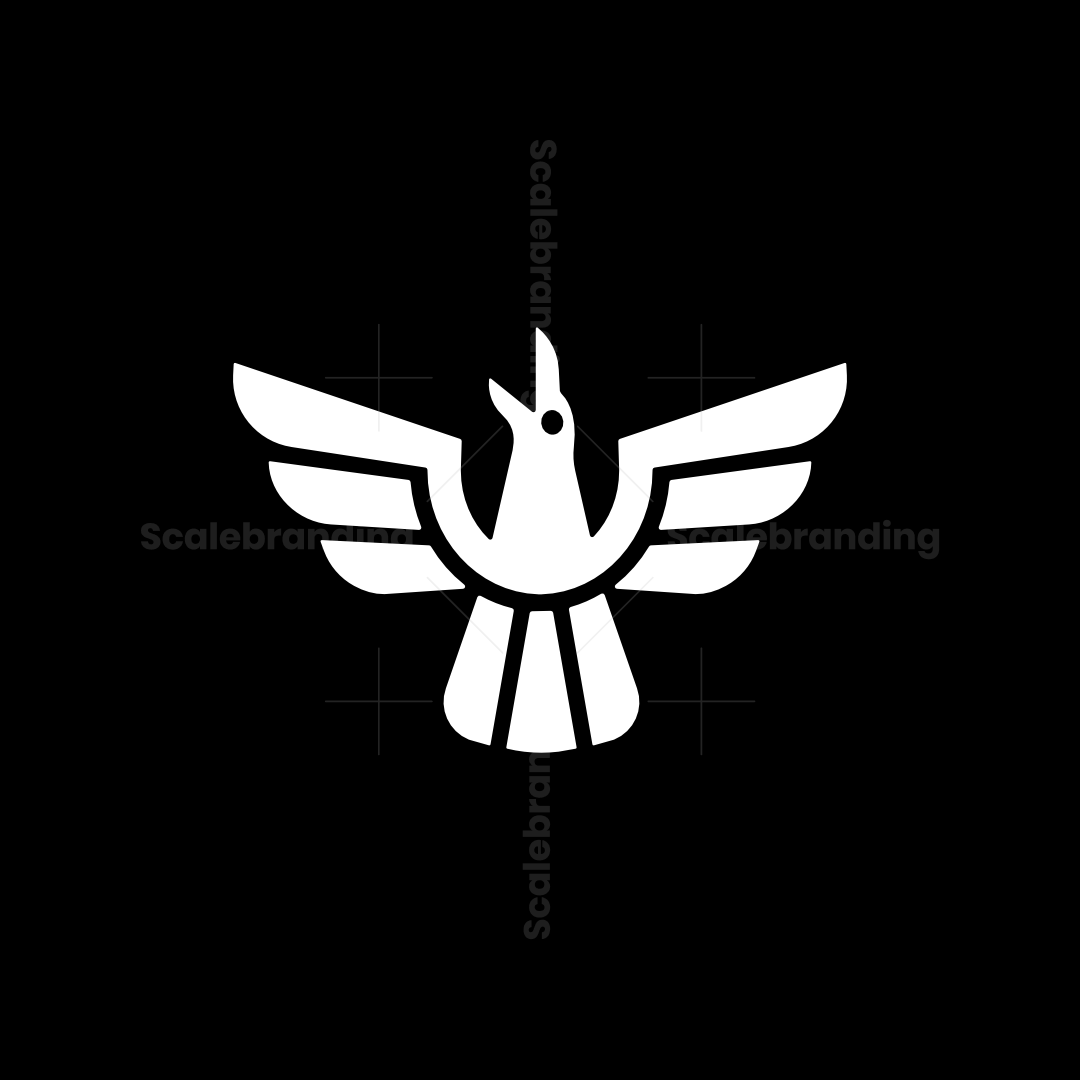 Simplified white raven logo | Scalebranding