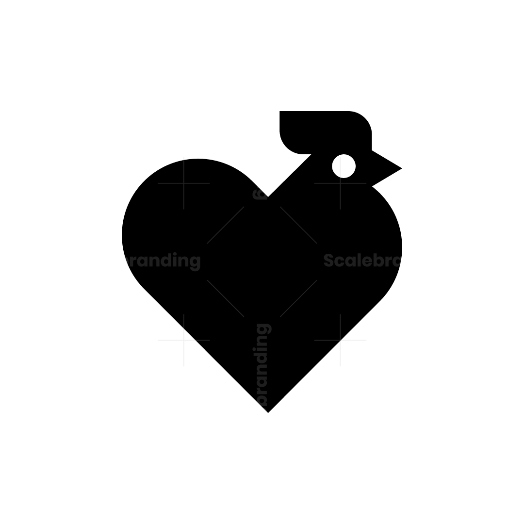 Chicken Heart Minimal Modern Logo | Scalebranding