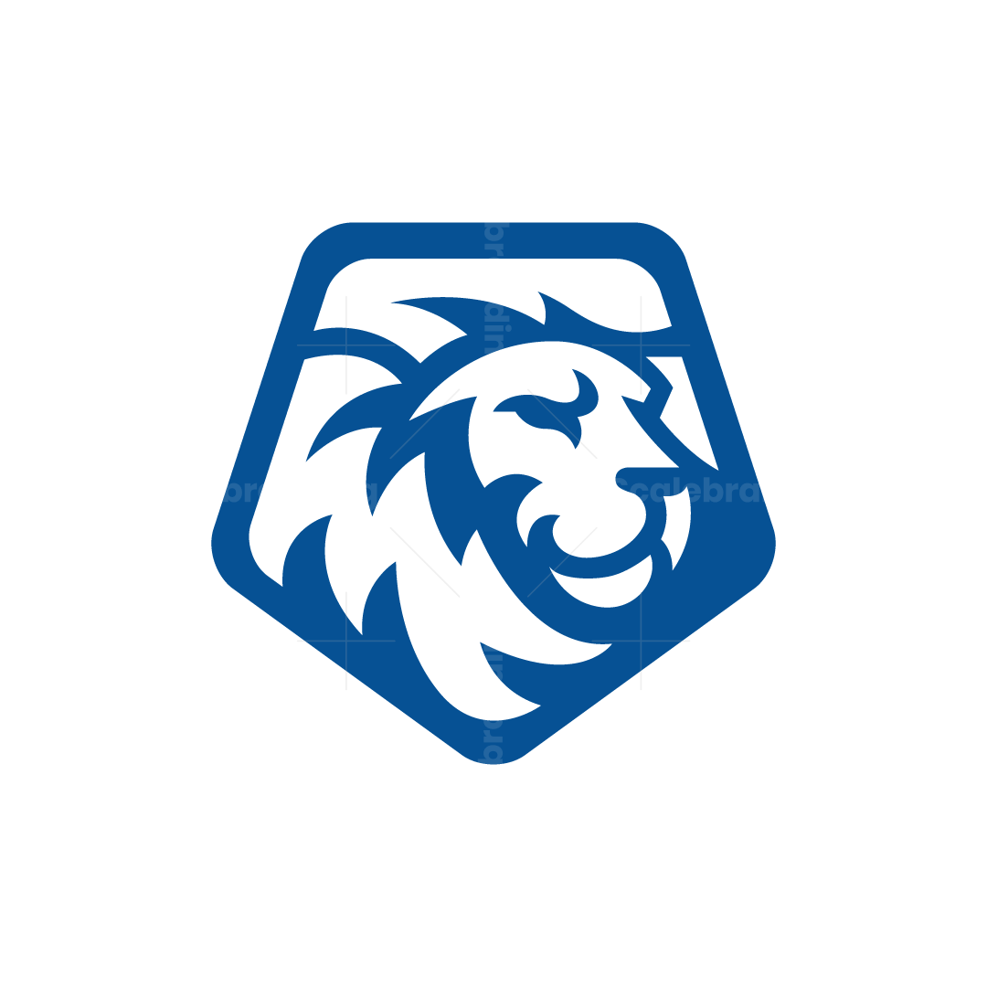 Lion Pentagon Geometric Animal Logo | Scalebranding
