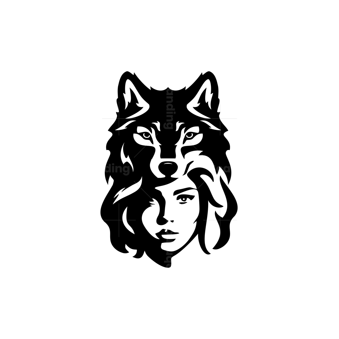 Beautiful Lady and Wild Wolf Logo | Scalebranding