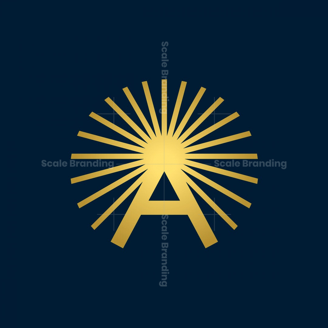 Stylish A Letter Sun Logo | Scalebranding