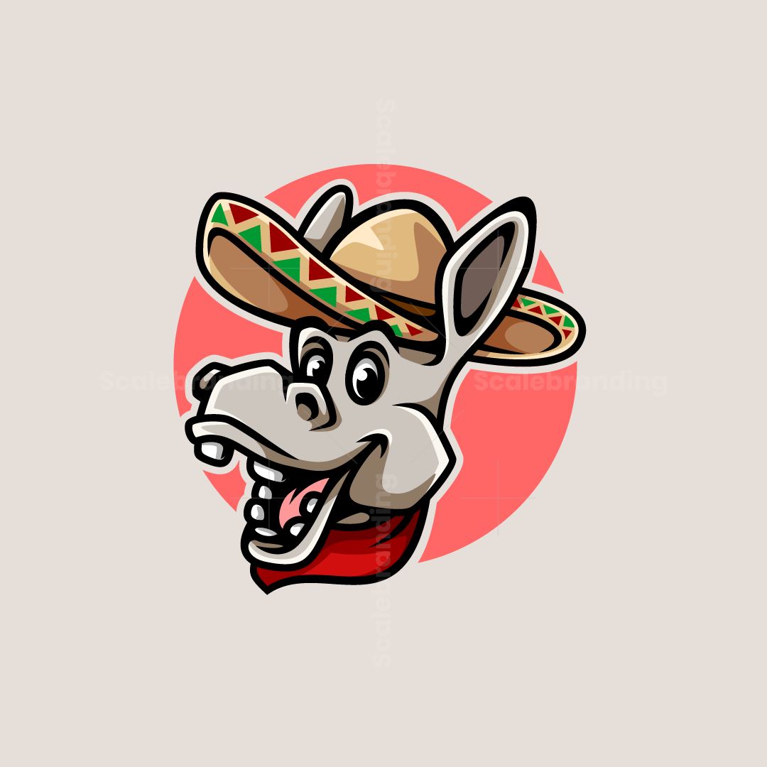 Mexican donkey wear sombrero logo | Scalebranding