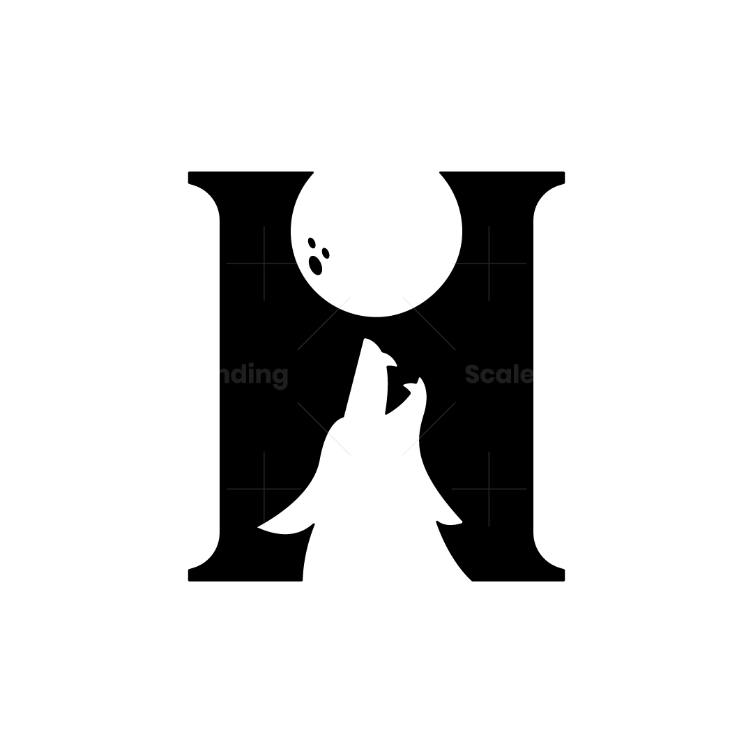 Letter H Wolf Howl Logo | Scalebranding