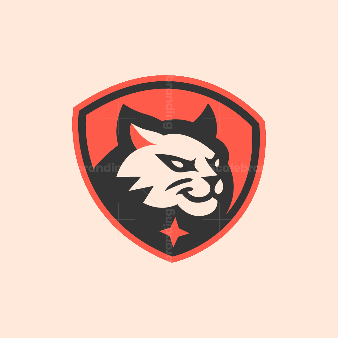 Mascot Cat Head Shield Logo | Scalebranding