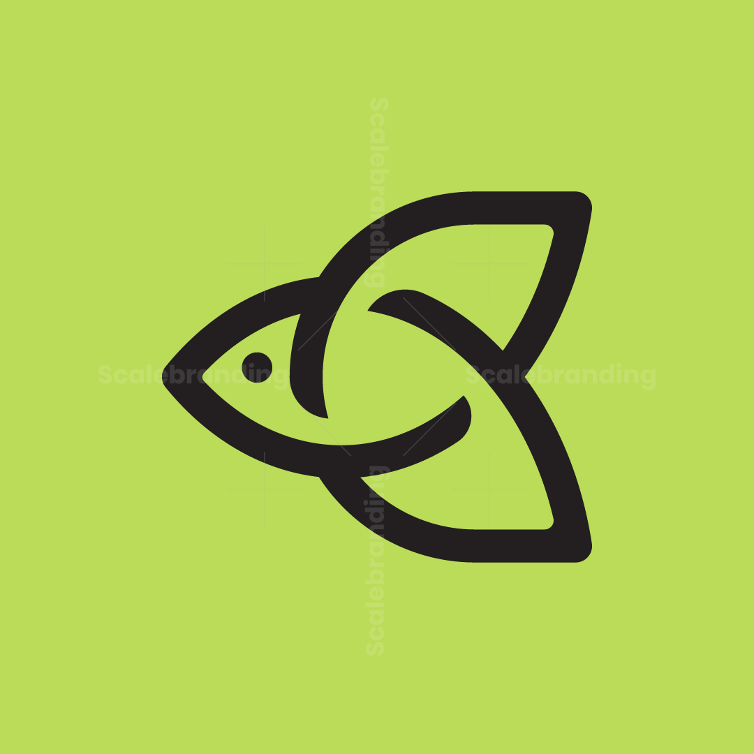 Geometric Fish with Knot Shape logo | Scalebranding