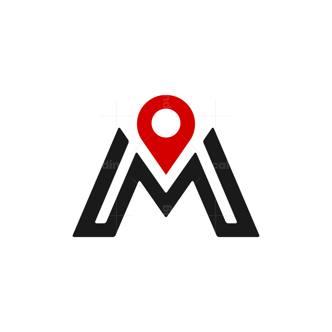 Modern Letter M Maps Logo | Scalebranding