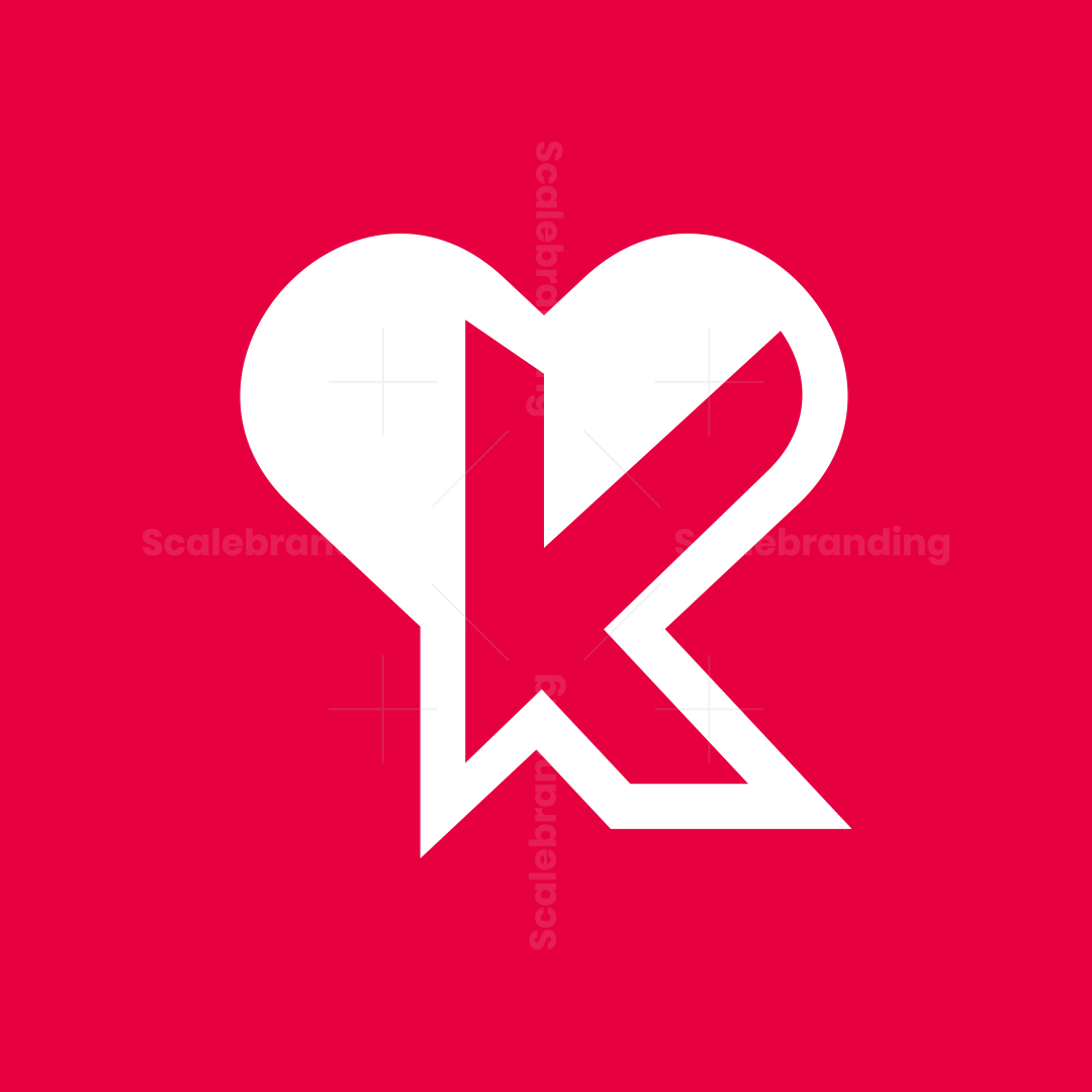 Initial Letter K Love logo | Scalebranding