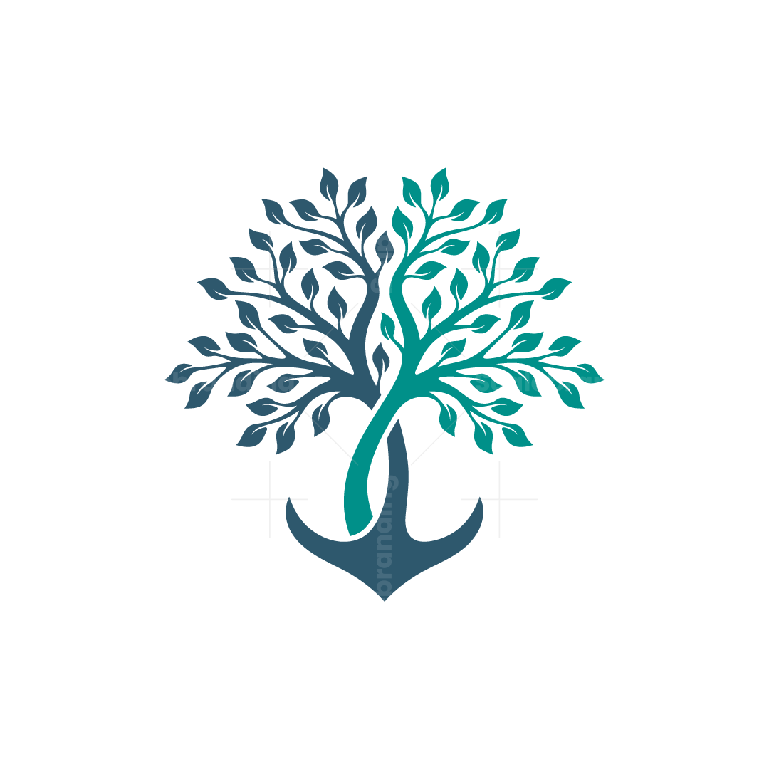 Twisted Tree Anchor Nature Logo | Scalebranding