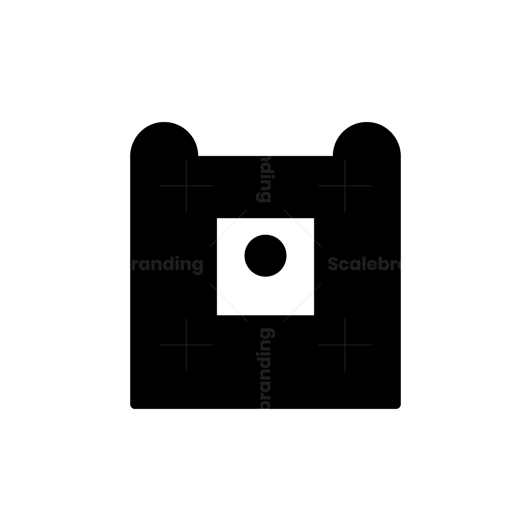 Bear Head Minimal Boxy Square Shaped Logo | Scalebranding