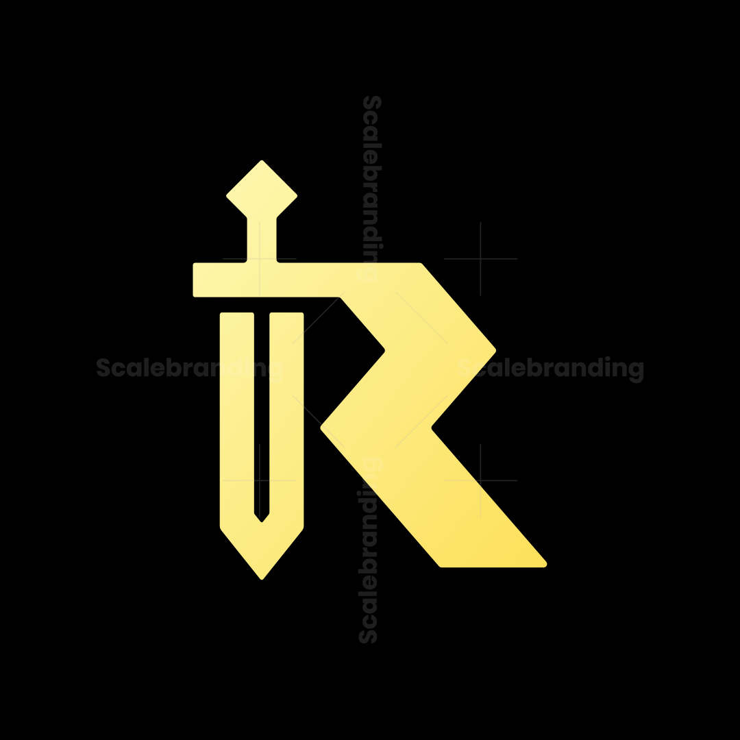 Elegant letter R sword logo | Scalebranding