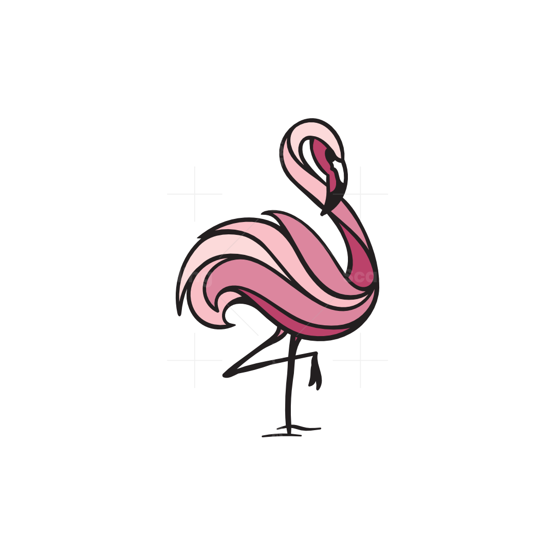 Abstract Creative Pink Flamingo Logo | Scalebranding