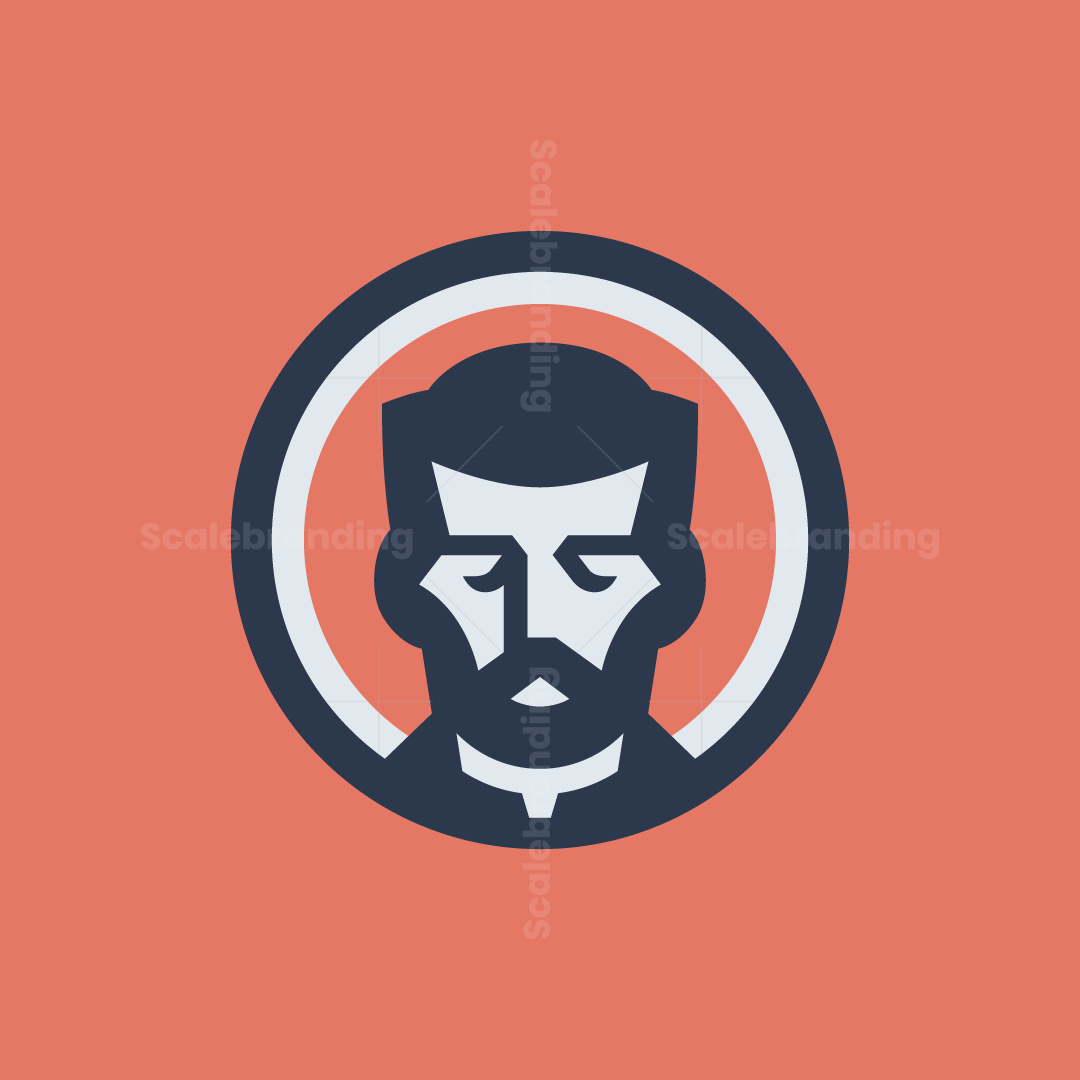 Minimalist Silhouette Priest Head Logo | Scalebranding