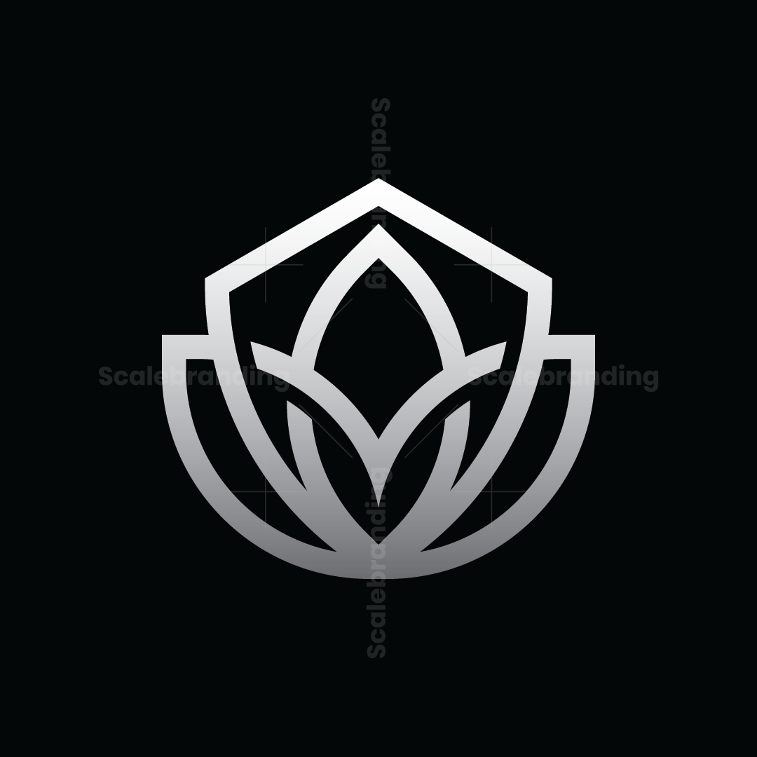 Modern Protection Lotus Shield Logo | Scalebranding