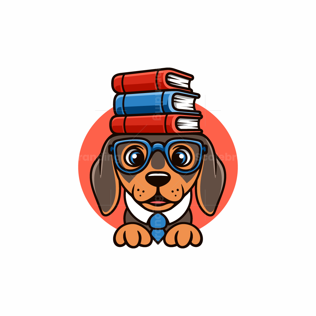 Genius Smart Dog cartoon Logo | Scalebranding
