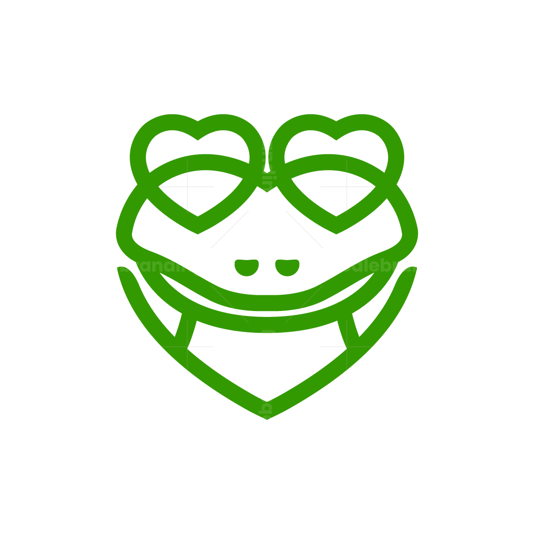 Frog Head Logo Heart Frog Logo | Scalebranding