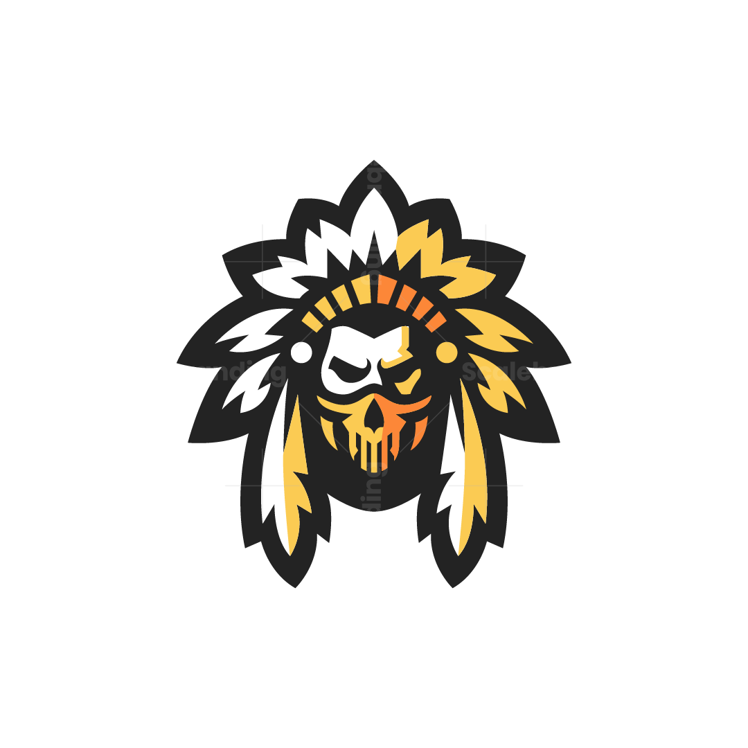 Indian Mascot Clipart Indian Tribe Skull Vector Mascot Logo Design