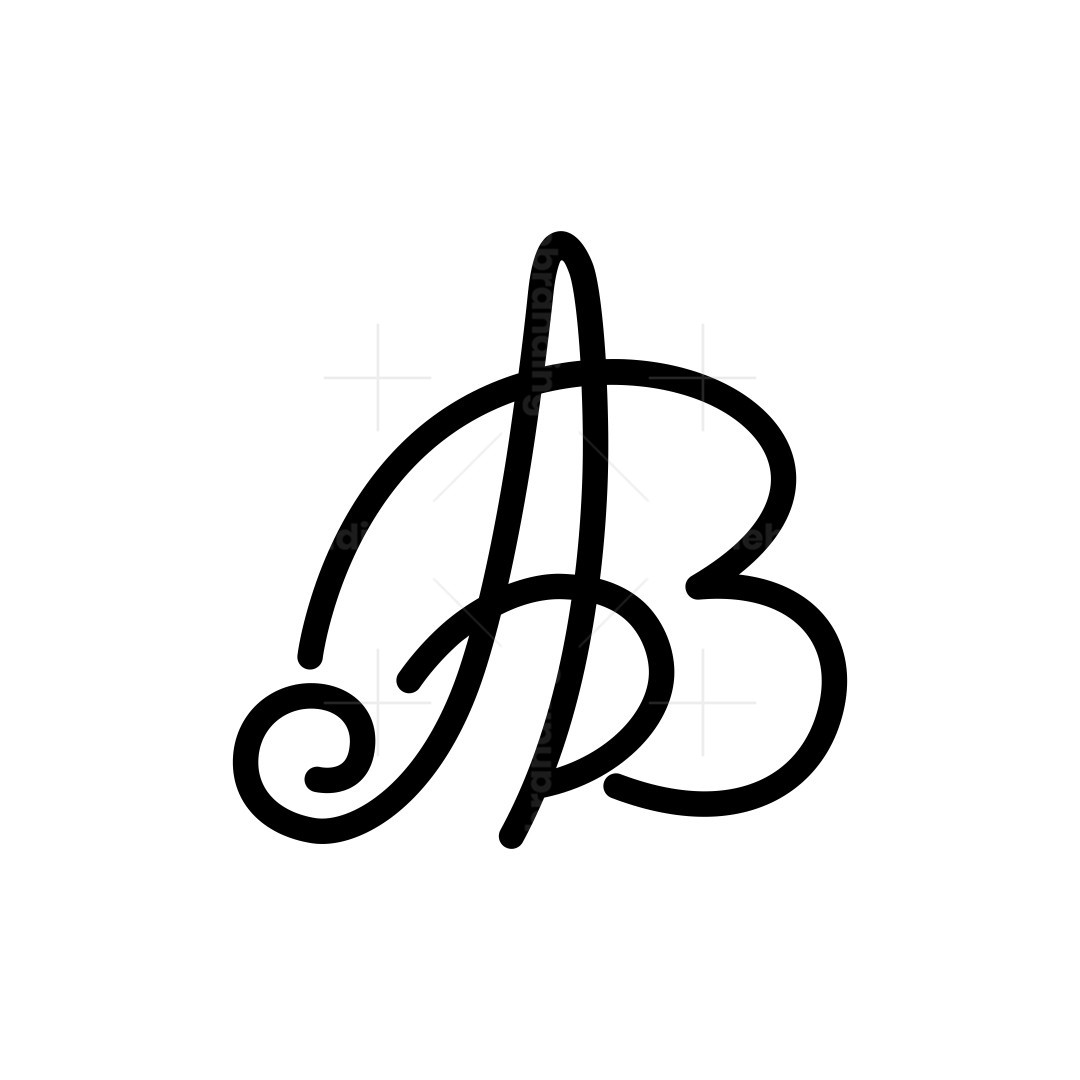 AB Letter Calligraphy Logo | Scalebranding