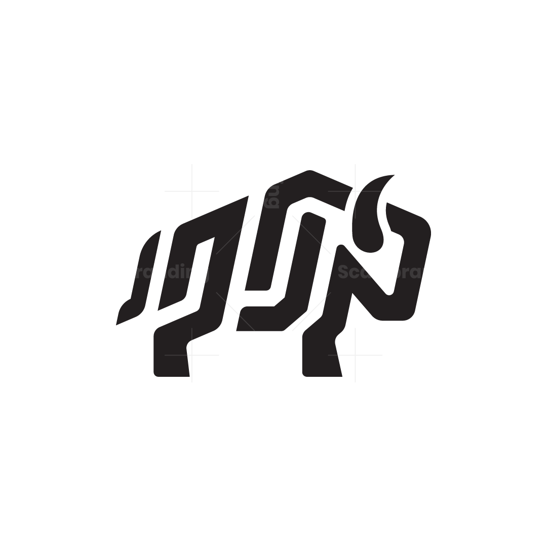 Bison Monochrome Geometric Technology logo | Scalebranding