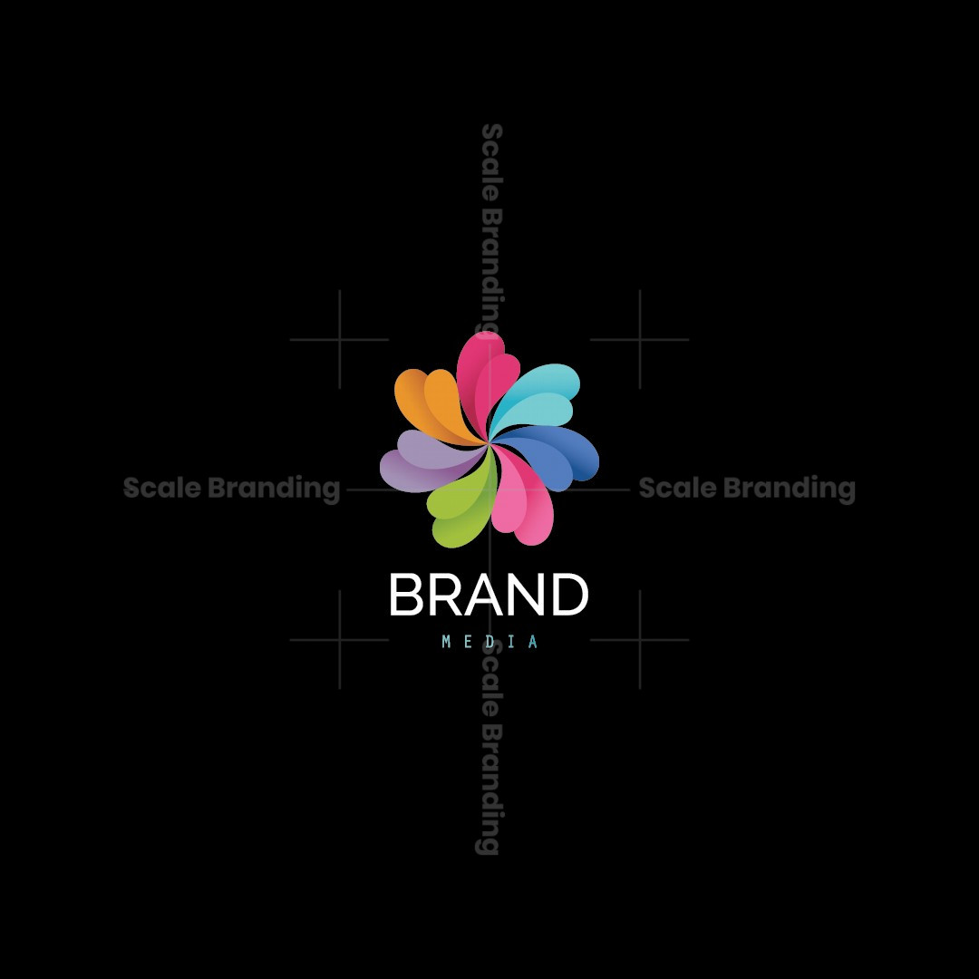 Spring Media Flower Symbol Logo | Scalebranding