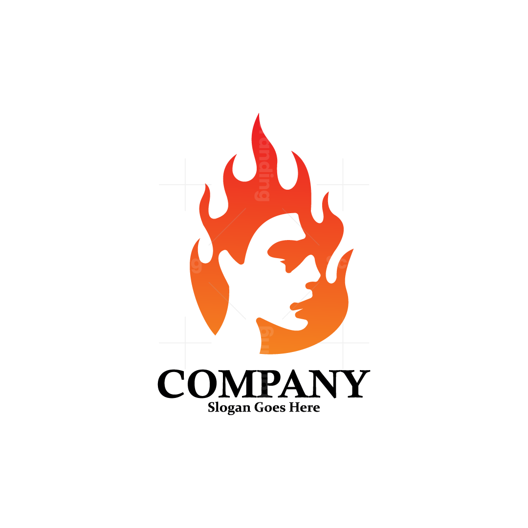 Face Man Burning Fire Logo | Scalebranding