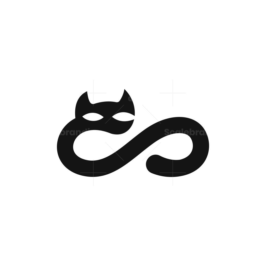 Modern Infinity Black Cat Logo | Scalebranding