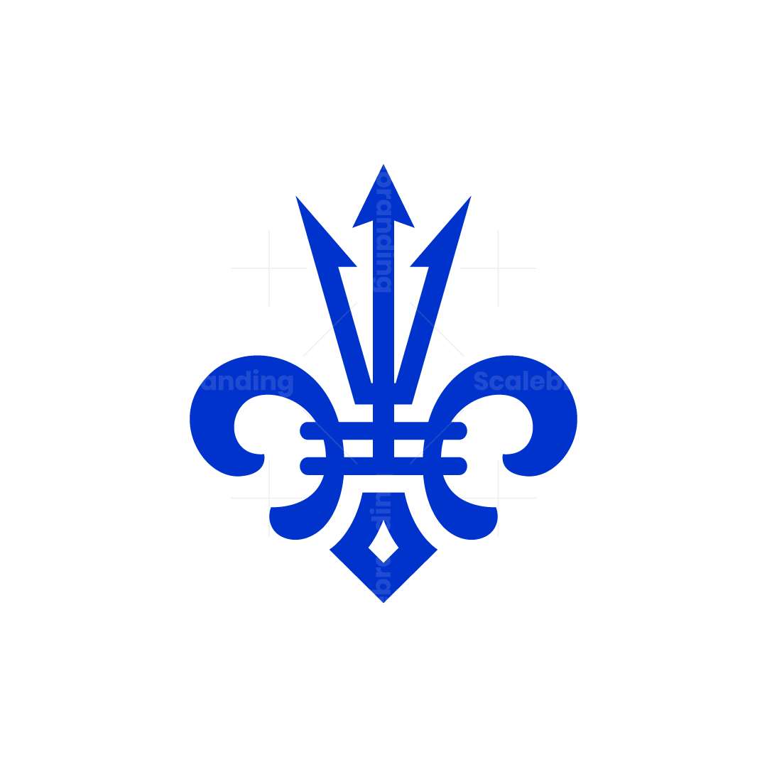 Royal Blue Trident Logo Fleur De Lis Trident Logo | Scalebranding